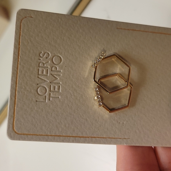 Lover's Tempo | Jewelry | Crystal Gold Earrings | Poshmark